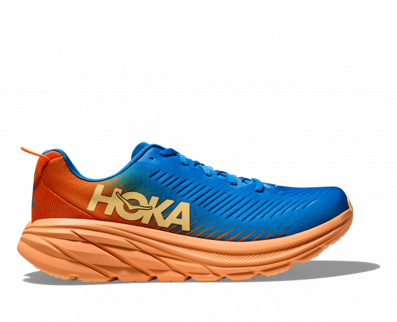 HOKA Men's Rincon 3 Running Shoes in Coastal Sky/Vibrant Orange
