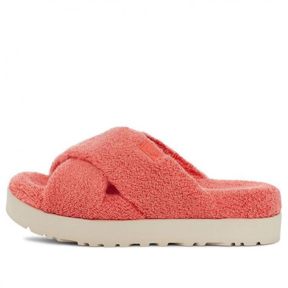 (WMNS) UGG Fuzz Sugar Terry Cross Slide 'Pink'