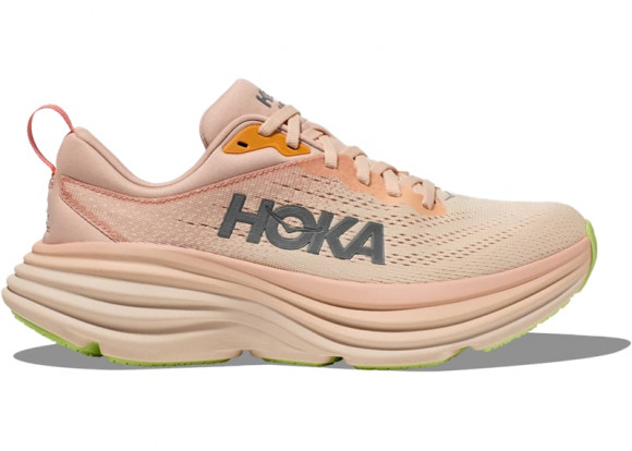 HOKA Women's Bondi 8 Running Shoes in Cream/Vanilla