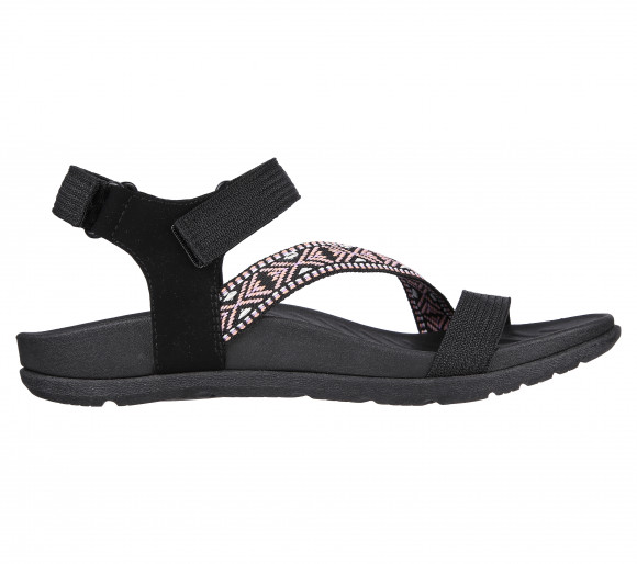 Skechers Women's Reggae-Lite - Beachy Sunrise Sandals in Black/Light Pink