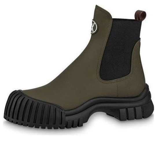 (WMNS) LOUIS VUITTON Ruby Flat Ankle Boots 'Olive Green'