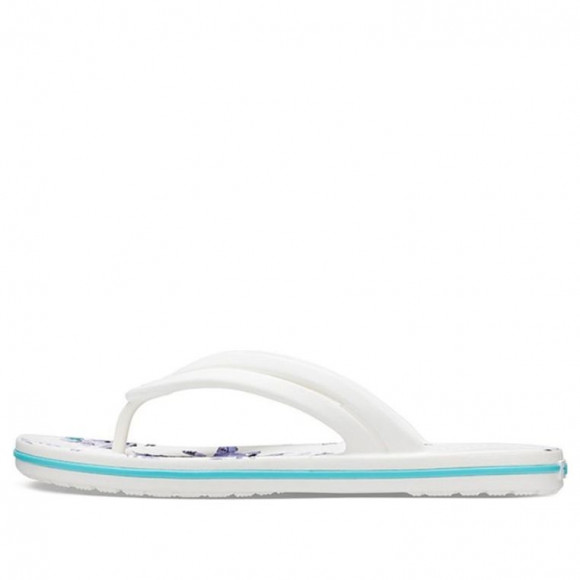 (WMNS) Crocs Crocband Flowers Flip-Flops White