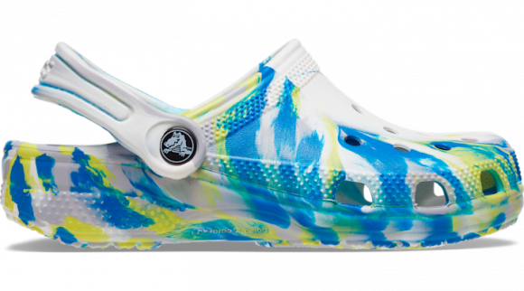 Crocs Classic Marbled Clogs Kids White / Bright Cobalt