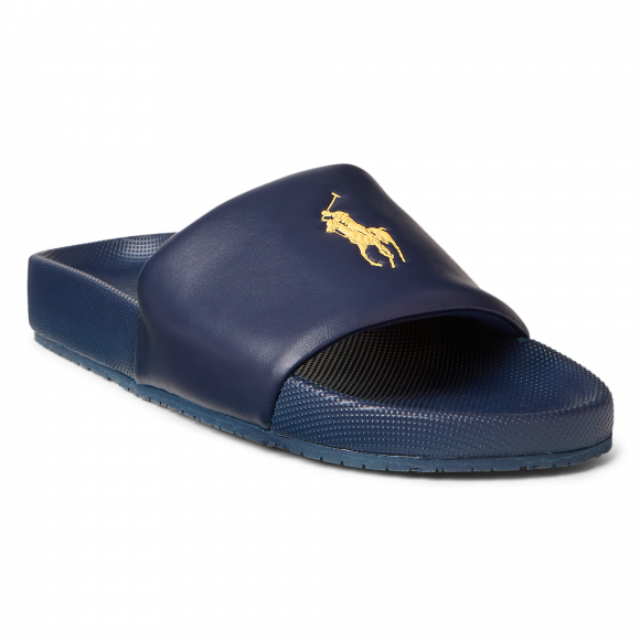 Polo Ralph Lauren Men's Pony Player Pool Slide in Newport Navy/Gold